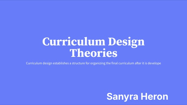 curriculum design theories