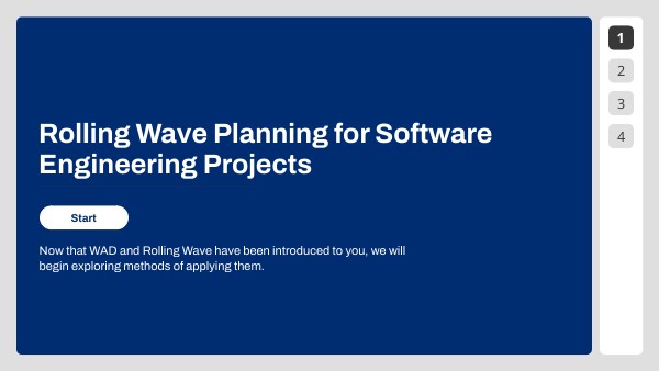 Rolling Wave Planning for Software Engineering Projects