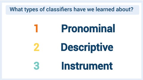Types of Classifiers lessons