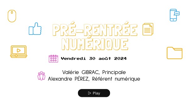 Pré-rentrée numérique (profs) | Genially