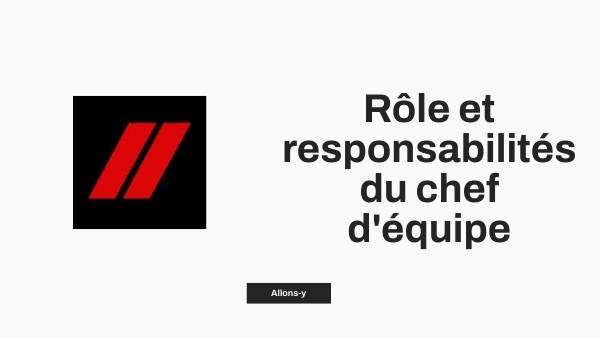 Rôle et responsabilités du chef d'équipe | Genially