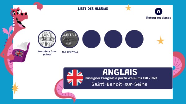 Anglais CM portail album | Genially