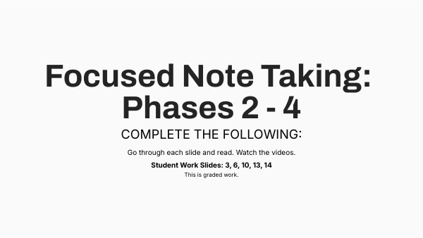 Focused Note Taking (Phases 2-4)