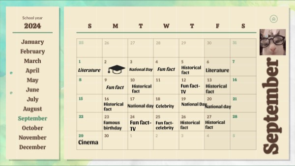 Copie - School Calendar 2025 | Genially