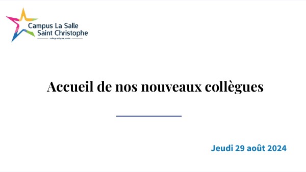 Accueil de nos nouveaux collègues 2024 | Genially