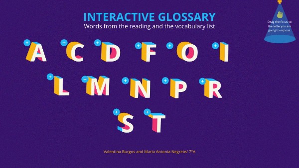 Interactive Glossary Vale burgos and Maria Negrete