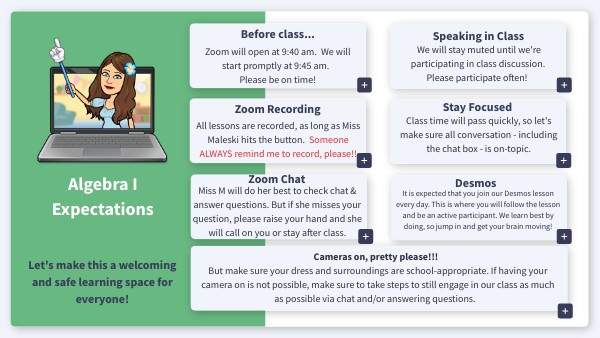 Algebra I Class Expectations