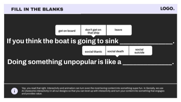 Inside Out 2: Fill In The Blank Vocab/Phrase/Expressions | Genially