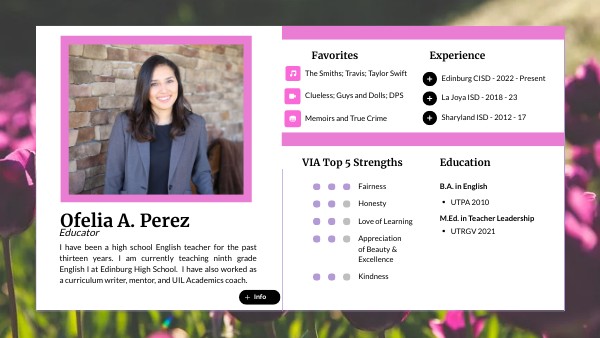 About Me Infographic | Genially