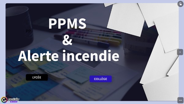 PPMS & alerte incendie | Genially
