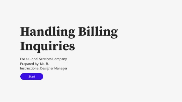 Handling Billing Concerns | Genially