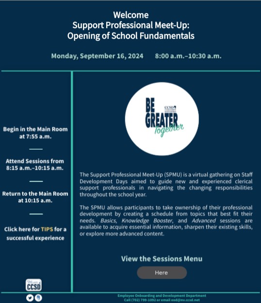 Sept 16, 2024 - SPMU Sessions Menu | Genially