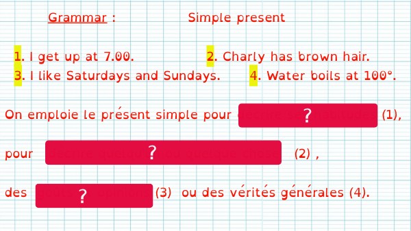 Grammar simple present