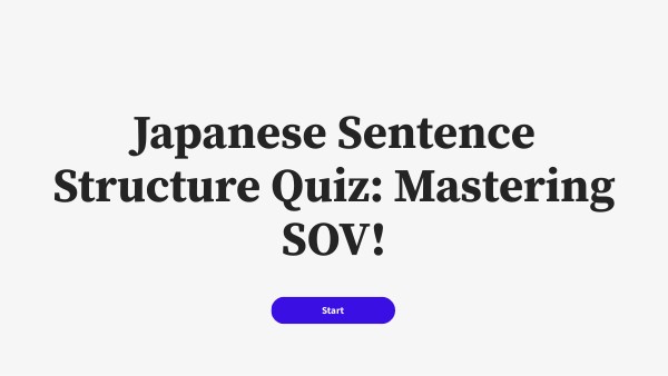 Mastering Japanese Sentence Structure