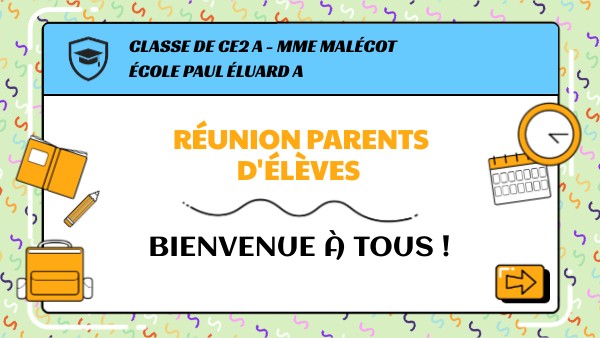 RÉUNION PARENTS D'ÉLÈVES