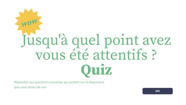 Quiz informations de rentrée