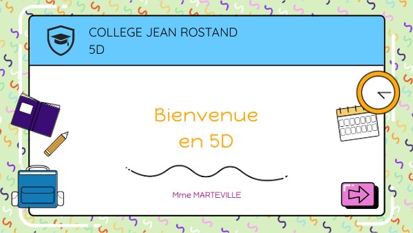 Rentrée 5D | Genially