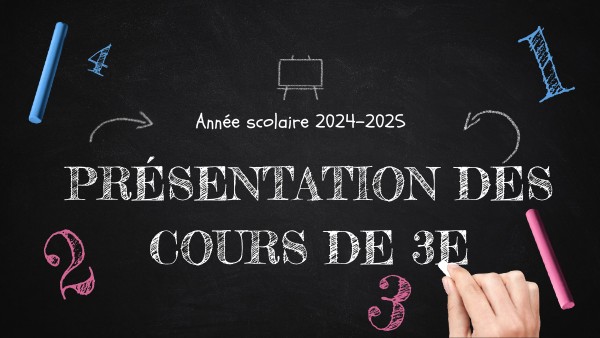 Présentation cours 3e