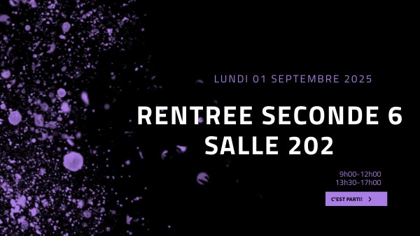 Présentation rentrée Seconde 1