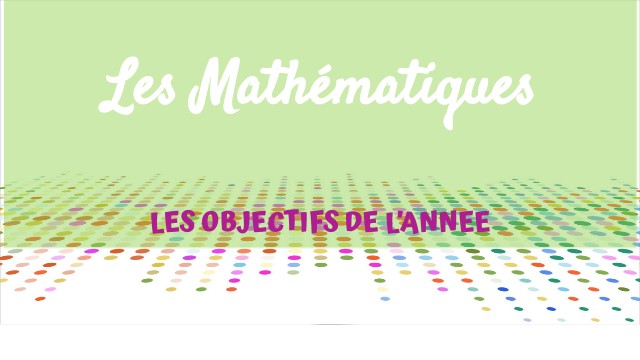 Objectifs mathématiques