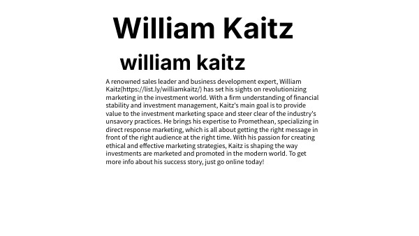 William Kaitz | Genially