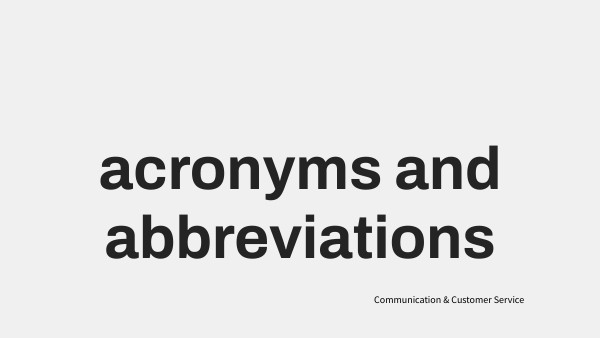acronyms and abbreviations | Genially