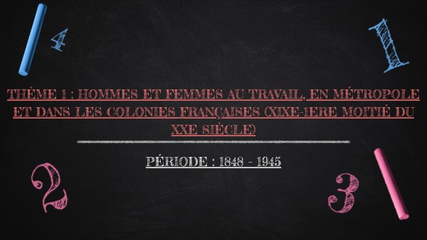 Hommes et femmes au travail, en métropole et dans les colonies françai