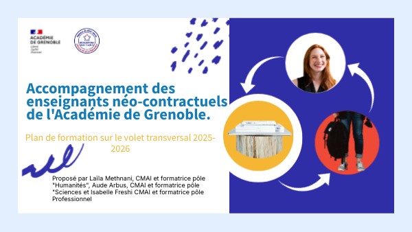 Accompagnement des professeurs néo-contractuels de l'Académie Grenoble | Genially