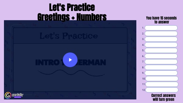 LET'S PRACTICE GREETINGS + NUMBERS