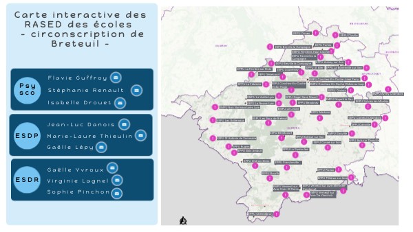 Carte interactive Breteuil écoles/RASED