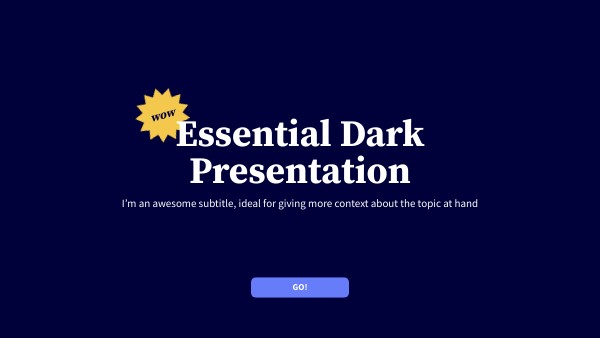 Essential Dark Presentation | Genially