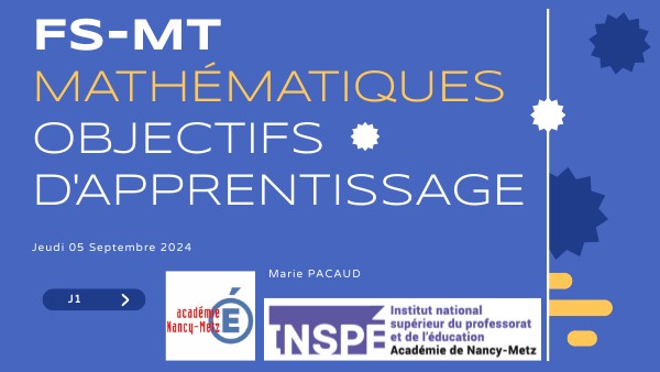 Objectifs d'apprentissage 2024/2025 | Genially