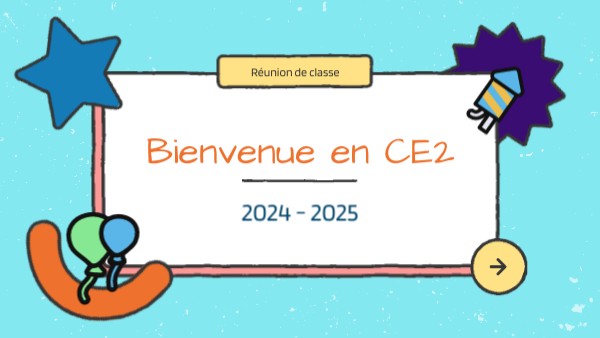 Réunion de classe CE2, 2024/2025 | Genially