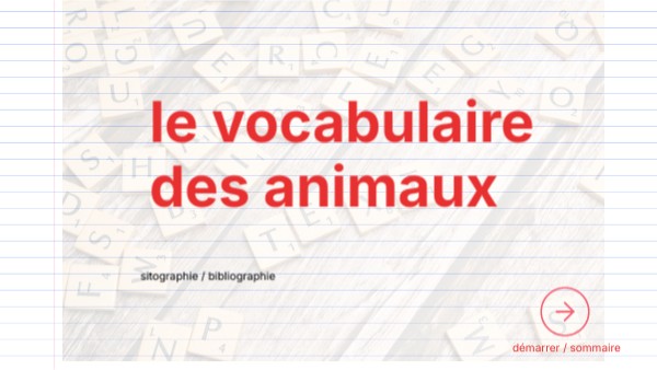 le vocabulaire des animaux