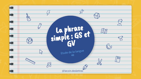 La phrase simple : GS et GV (4è) | Genially