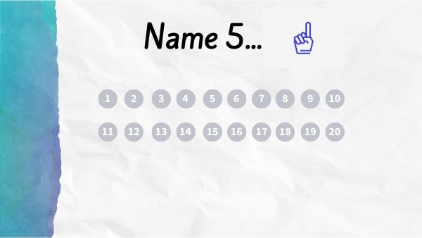 Name 5 things game 3LCE