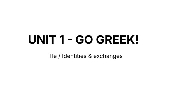 GO GREEK! - TA | Genially