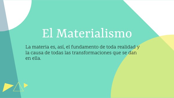EL MATERIALISMO