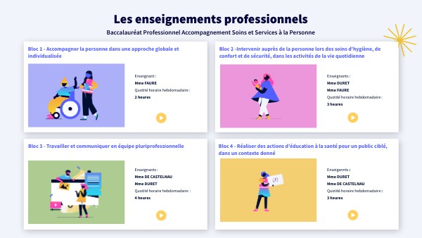 Les enseignements professionnels du Bac Pro ASSP