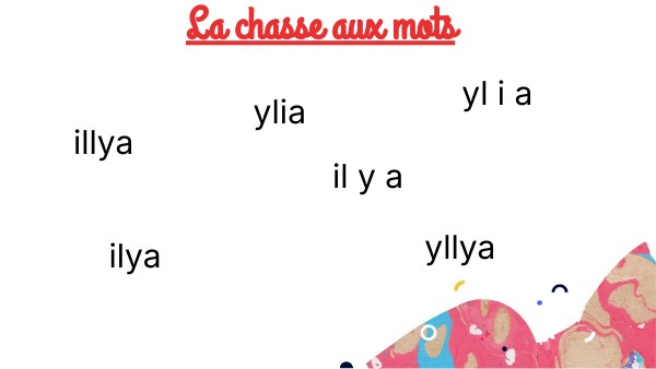 Listes de mots - Chasse aux mots