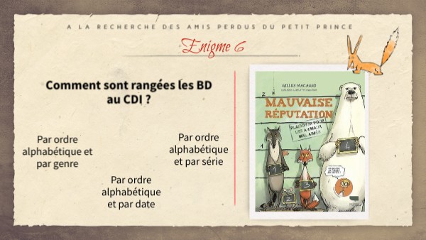 Parcours 2 #4 - Quiz Petit Prince - E6 + E7