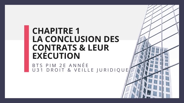 CH 1 : Droit des contrats | Genially