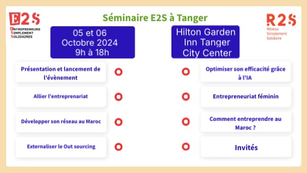 Evènement Tanger 5 et 6 Octobre