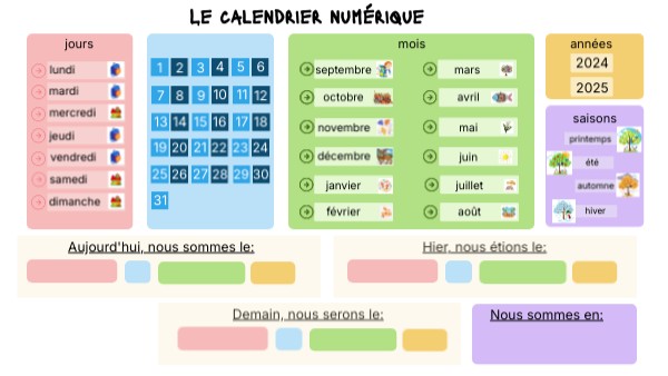 calendrier numérique | Genially