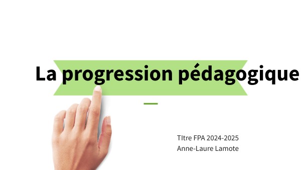 La progression pédagogique