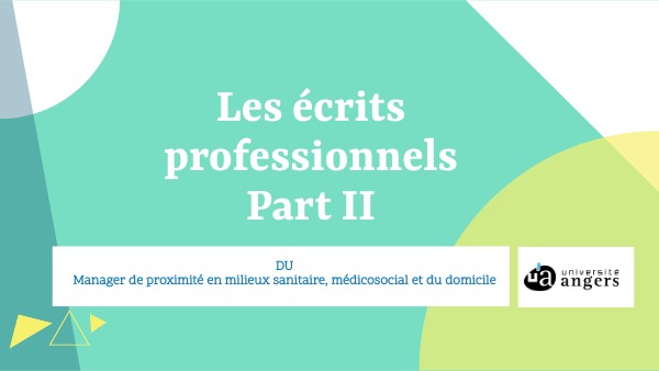 Ecrits professionnels Part II | Genially