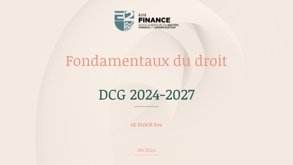 DCG 2024-2027 Fondamentaux du droit | Genially