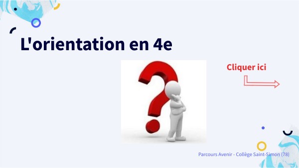 Orientation après la 4eme | Genially