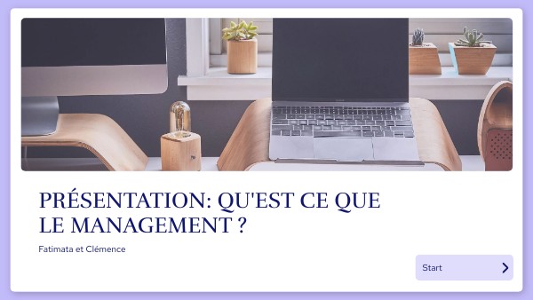 Diaporama de présentation du management | Genially