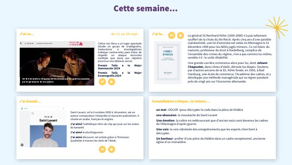 Cette semaine... | Genially